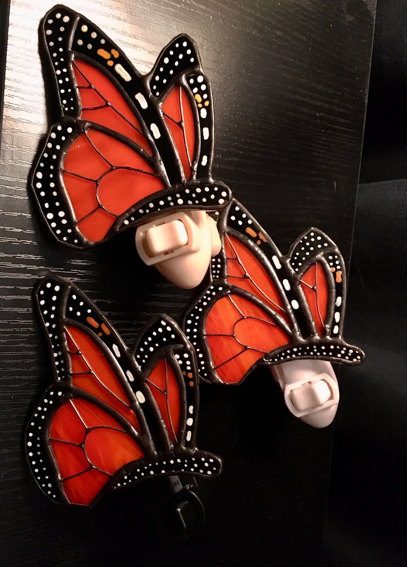 Stained Glass Monarch Butterfly Night Light With Choice of - Etsy