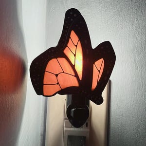 Stained Glass Monarch Butterfly Night Light With Choice of BLACK ...