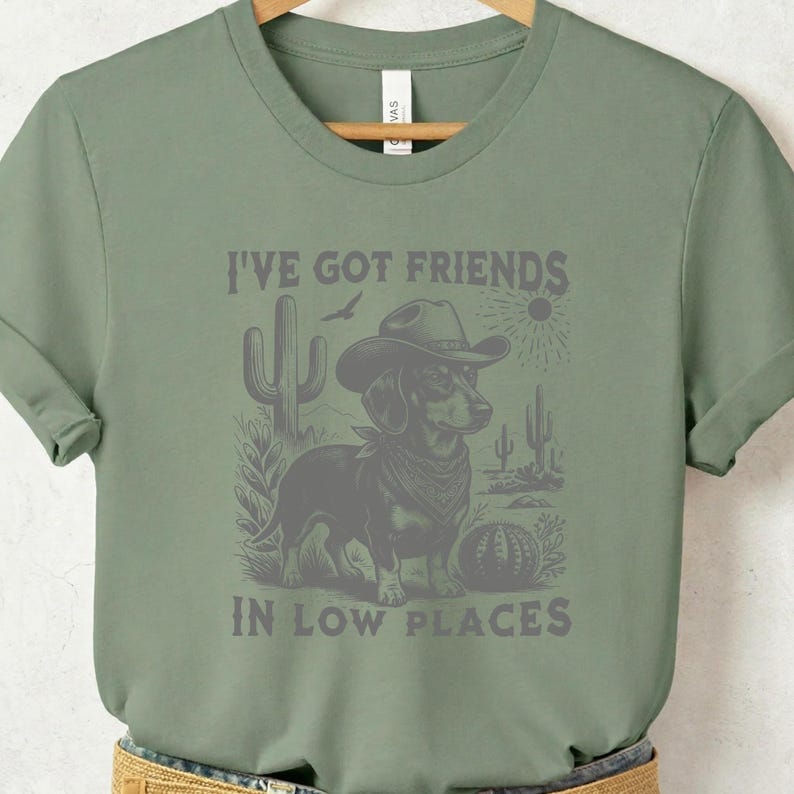Funny Dachshund Shirt, Cowboy Wiener Dog Tee, Country Music Graphic ...