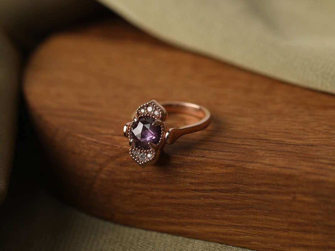 Two Stone Rotating Fidget Mood Ring, Double Sided Custom Ring, Dual ...