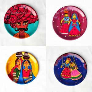 Rajasthani Man Women Handpainted Wall Plates / Rajasthani Decor ...