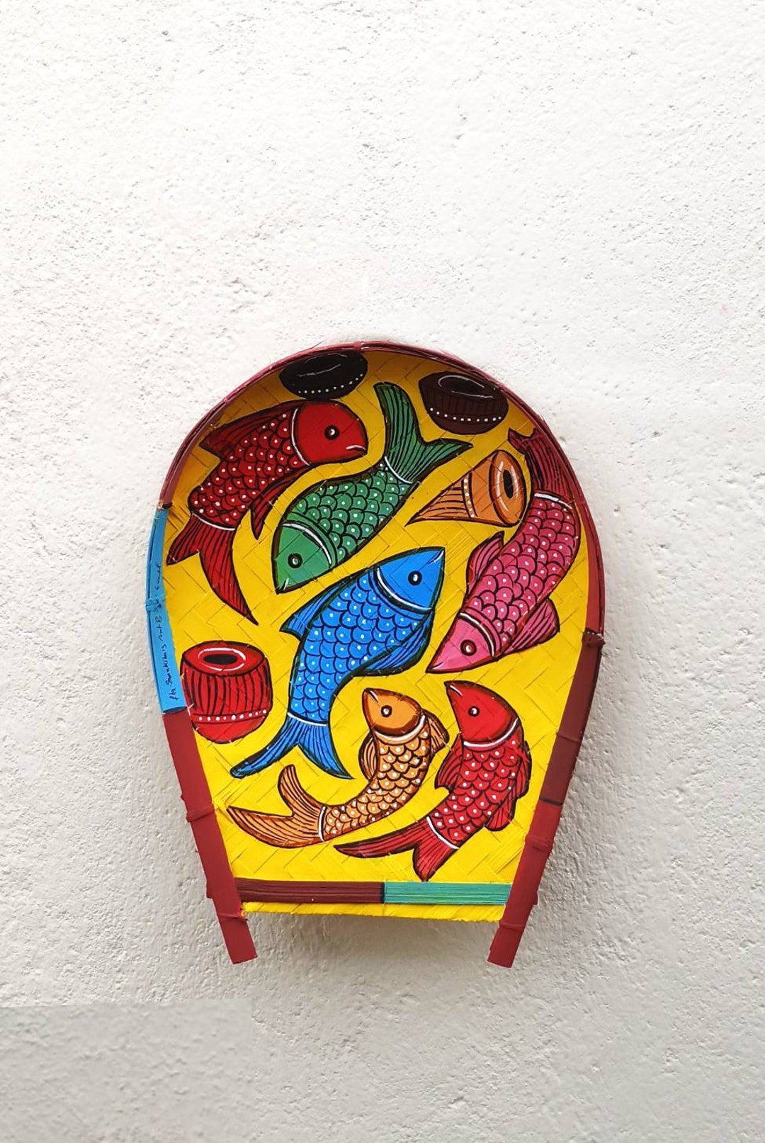 Fish Painting Kulo Art Wall Hanging,pingla Art, Santhal Art ,tribal Art ...