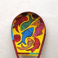 Fish Painting Kulo Art Wall Hanging,pingla Art, Santhal Art ,tribal Art ...
