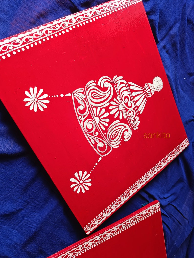 Bengali Wedding Piri Set of 2 With Kulo , Wooden Piri, Biyer Piri, Bier ...