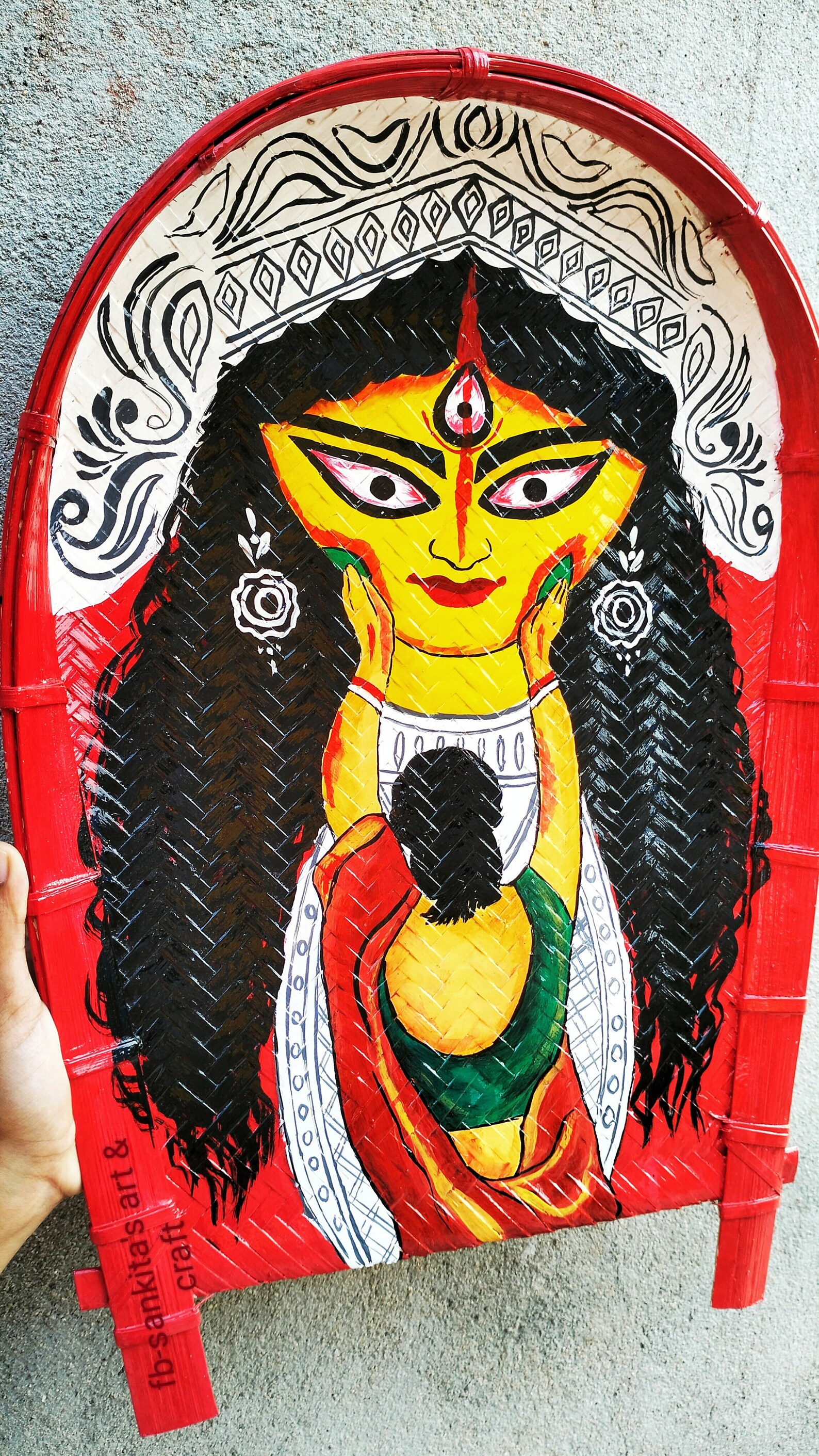 Devi Durga Handpainted Decorative Kulo for Decoration,housewarming Gift ...