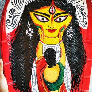 Devi Durga Handpainted Decorative Kulo for Decoration,housewarming Gift ...