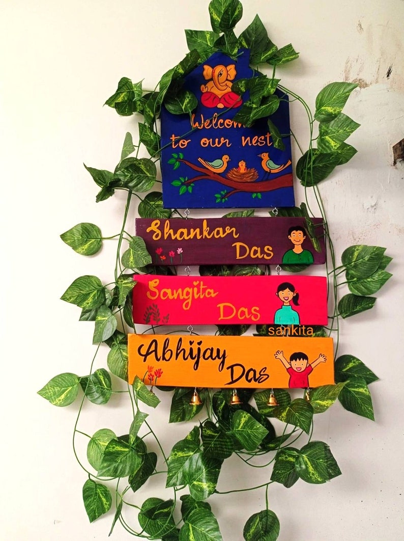 Wooden Nameplate, Hand Made Name Plate, Customised Nameplate, Gifts ...