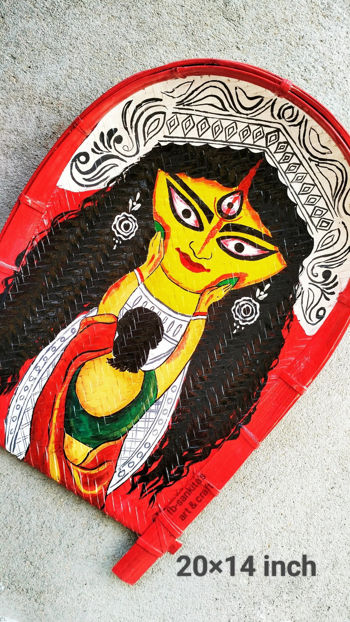 Devi Durga Handpainted Decorative Kulo for Decoration,housewarming Gift ...
