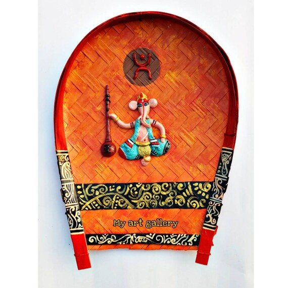Ganesh Ji Wall Decor Handpainted Kulo Painting Hand - Etsy