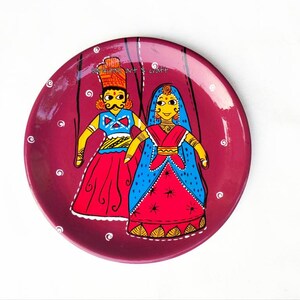 Rajasthani Man Women Handpainted Wall Plates / Rajasthani Decor ...