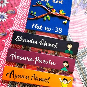 Wooden Nameplate, Hand Made Name Plate, Customised Nameplate, Gifts ...