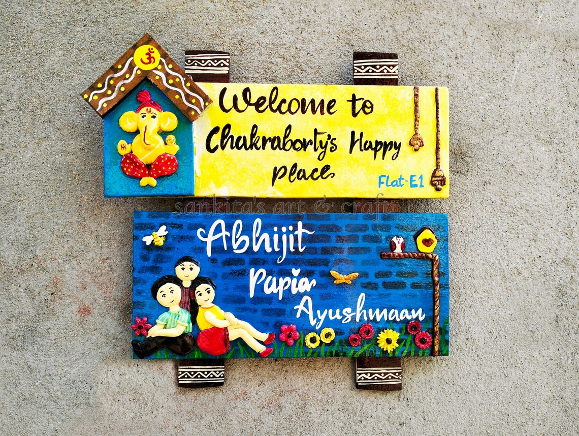 Wooden Nameplate,nameplate for Home, Handmade Nameplate, Wall Hanging ...