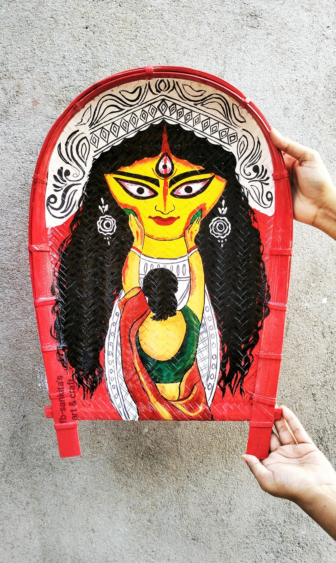 Devi Durga Handpainted Decorative Kulo for Decoration,housewarming Gift ...