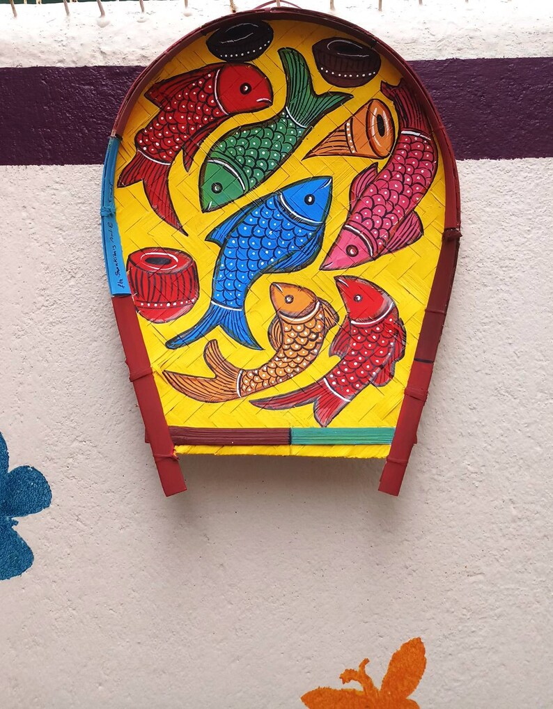 Fish Painting Kulo Art Wall Hanging,pingla Art, Santhal Art ,tribal Art ...