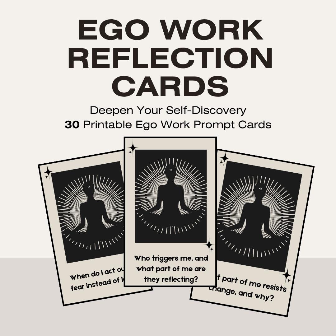 Printable Ego Work Cards – 30 Shadow Work & Self-discovery Prompts for ...