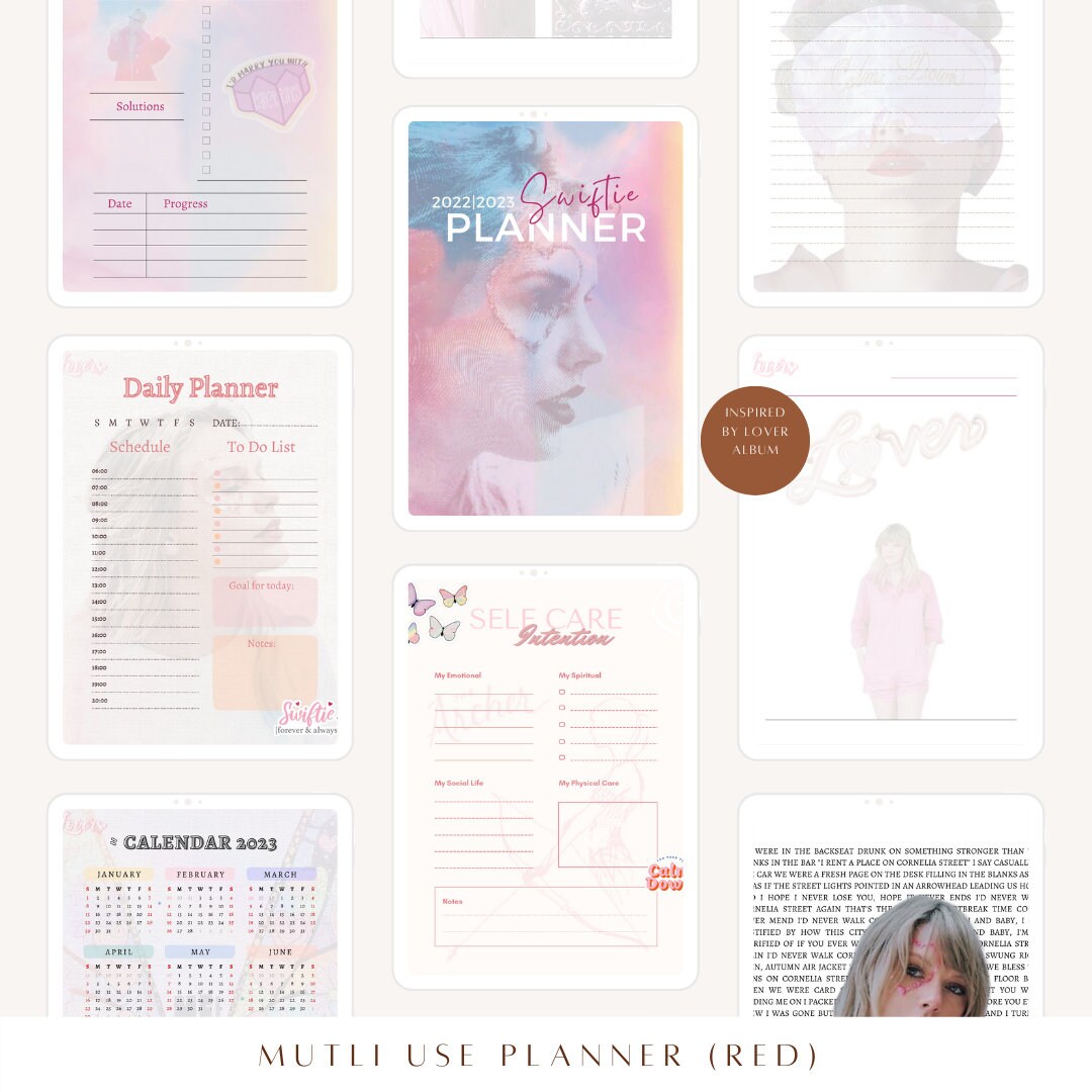 Lover, Taylor Swift Planner, Self-care Note, Monthly Planner, Swiftie ...