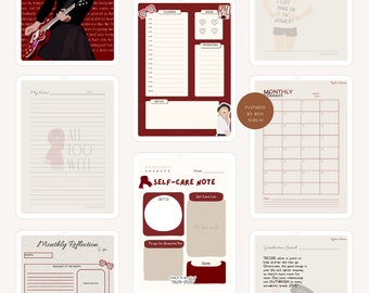 Folklore, Taylor Swift Planner, Self-care Note, Monthly Planner ...