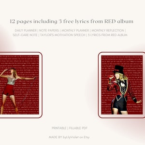 Taylor Swift Planner, Swiftie Self-care Note, Monthly Planner, Swiftie ...