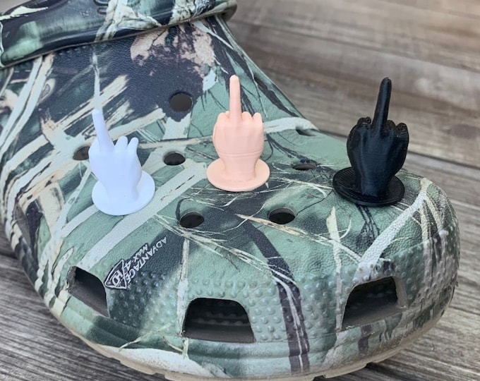 Middle Finger Jibbitz Croc Charm Hand Painted Shoe Charm Funny Funny ...