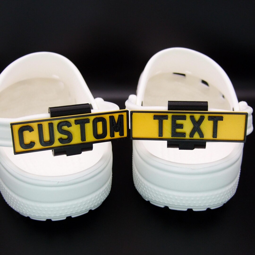Personalised Reg Plate Croc Strap Charms Set of 2 Custom License Plate ...