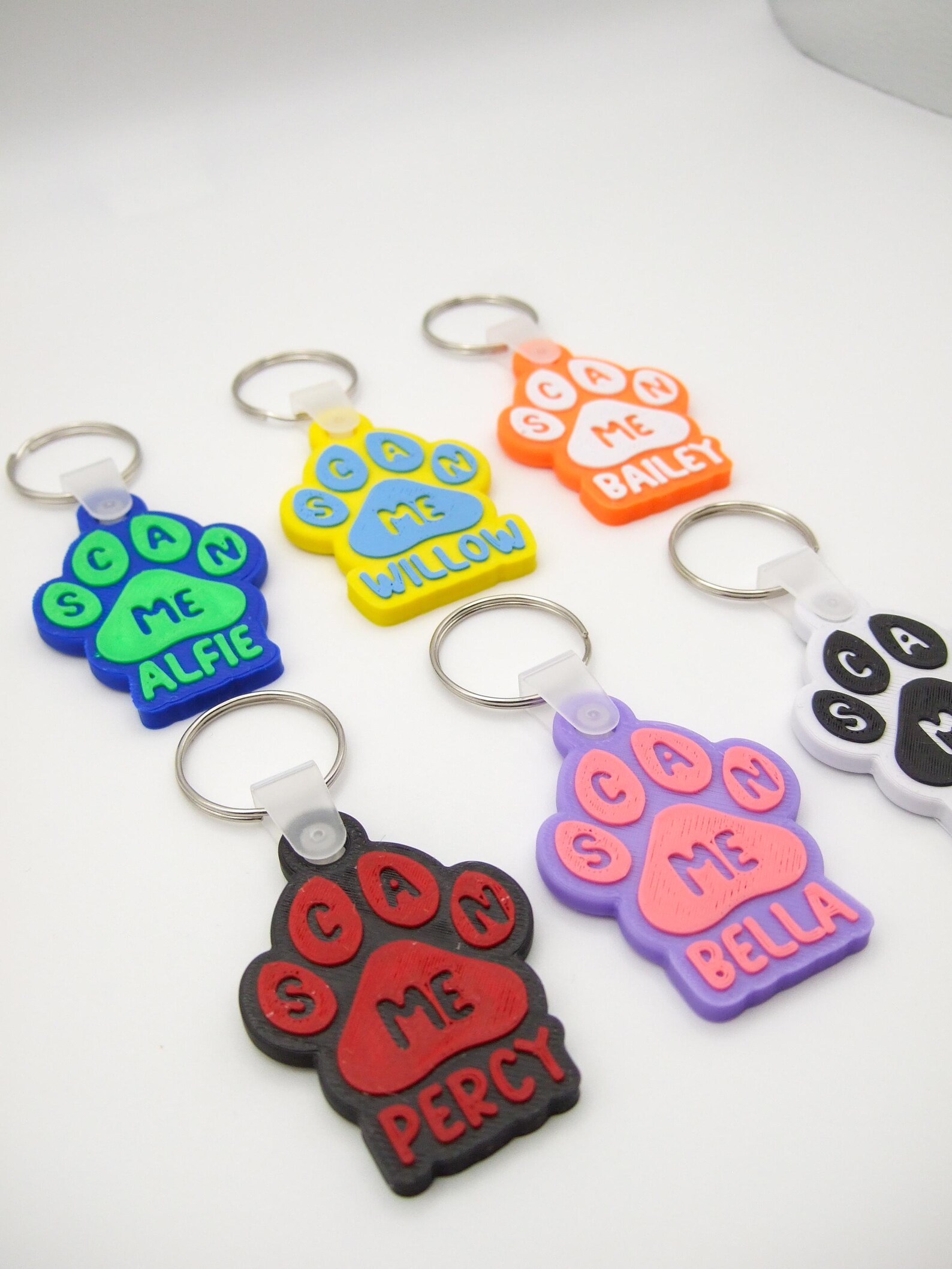 Personalised NFC Dog Tag | Custom Dog Paw Print ID for Collar | 3D ...