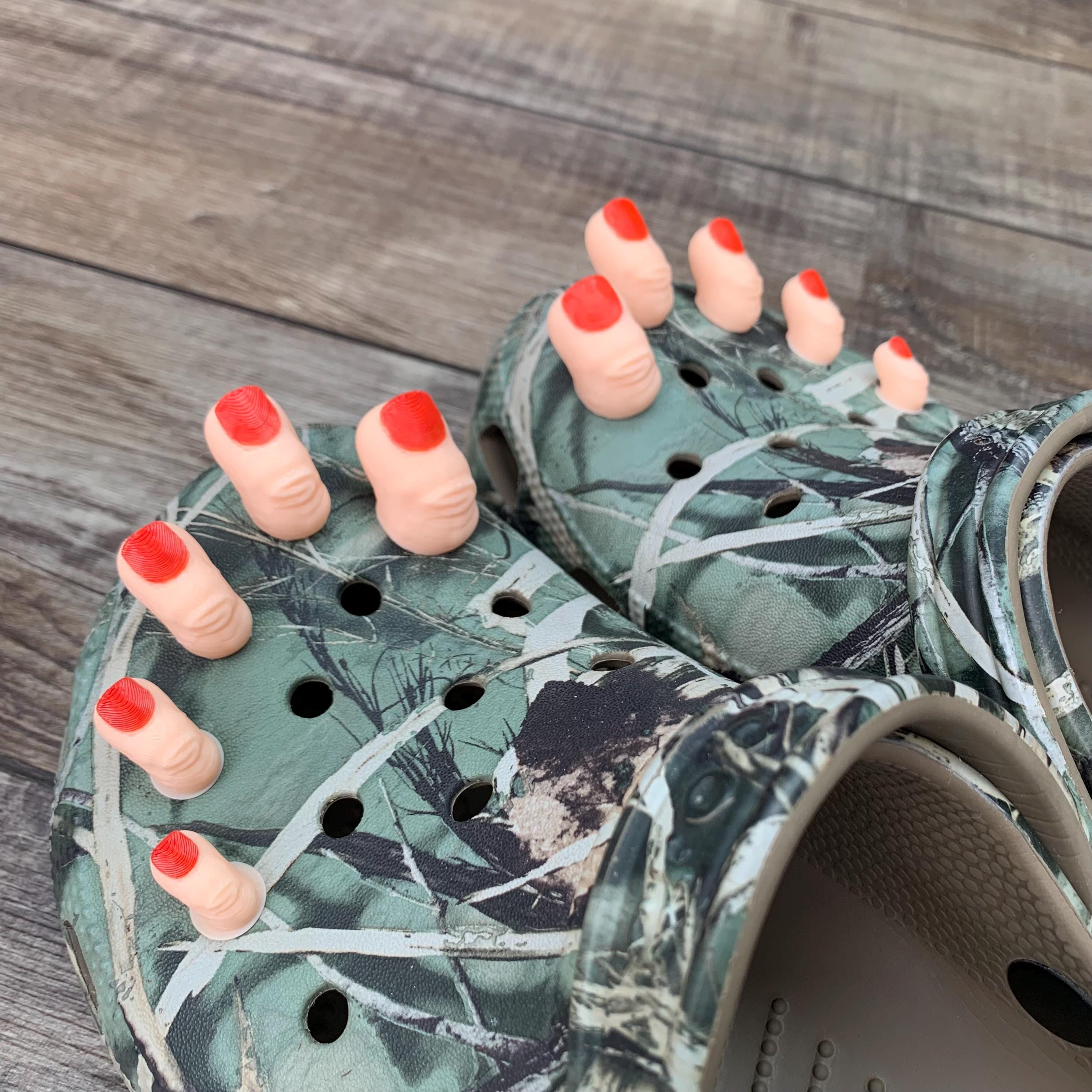 Realistic Toe Clog Charms, Set of 5 or 10 Toe Shoe Charms, Custom Nail ...