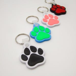 Dog Paw Print NFC Keychain | Custom 3D Printed Keyring | Pet Lover Gift ...