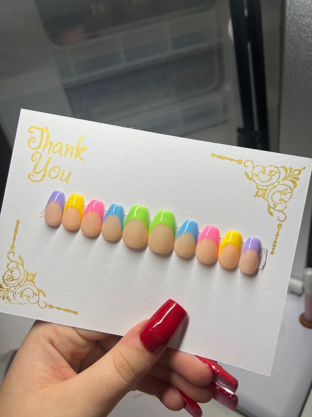 Pastel Rainbow French Tips - Etsy