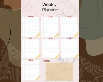 Clean and Simple Weekly Planner Template - Etsy