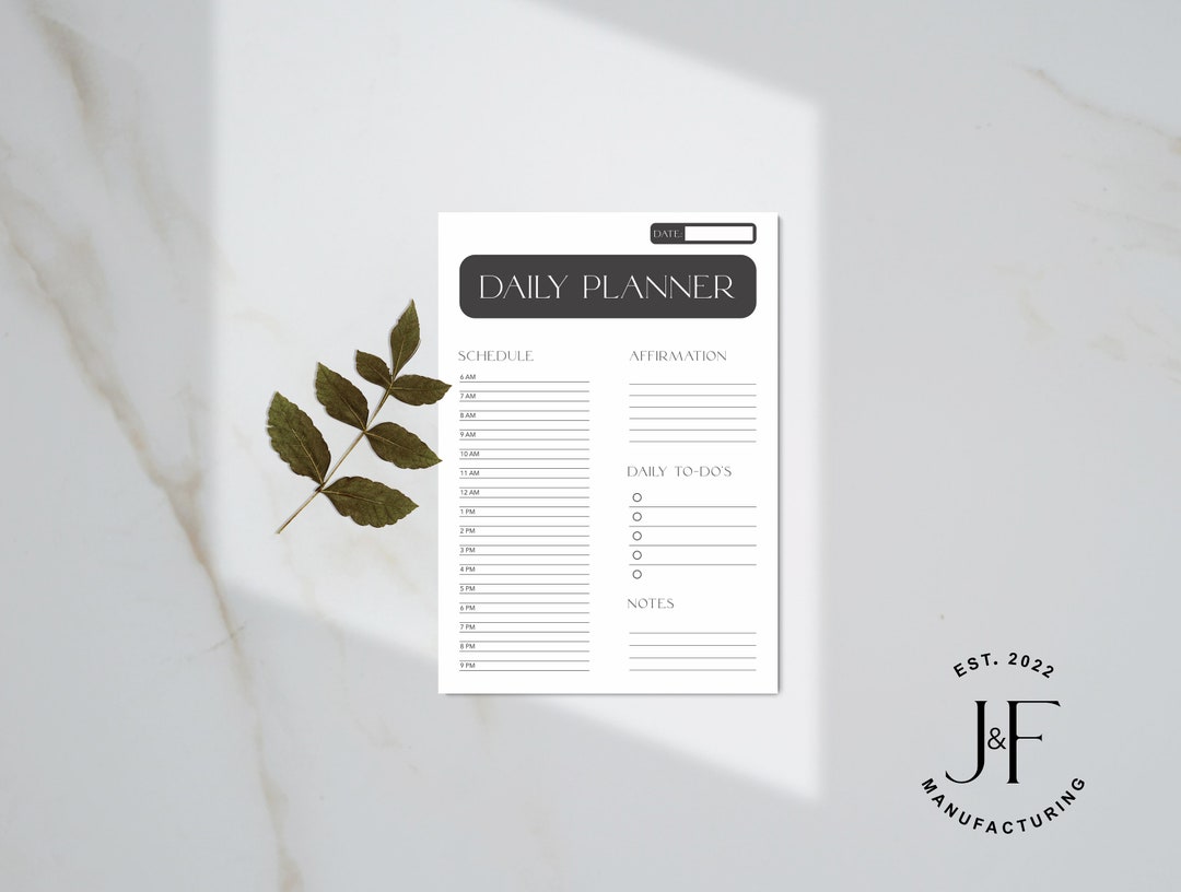 Printable Minimal Daily Planner | Daily Minimal Planner Printable ...