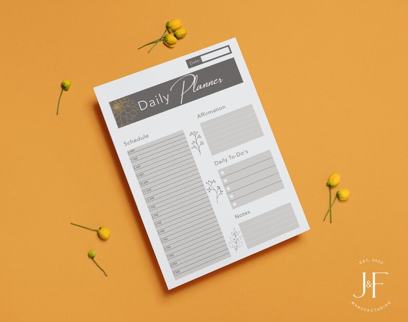 Printable Minimal Daily Planner | Daily Minimal Planner Printable - Etsy