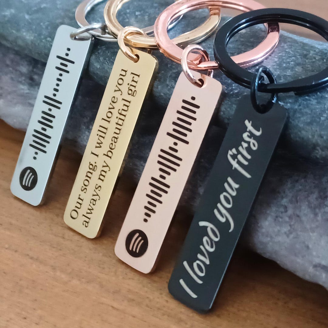 Personalized Spotify Code Keychain: Engraved Music Gift - Etsy
