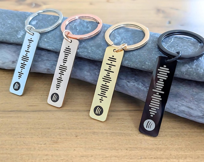 Personalized Song Keychain, Custom Music Keychain, Custom Anniversary ...