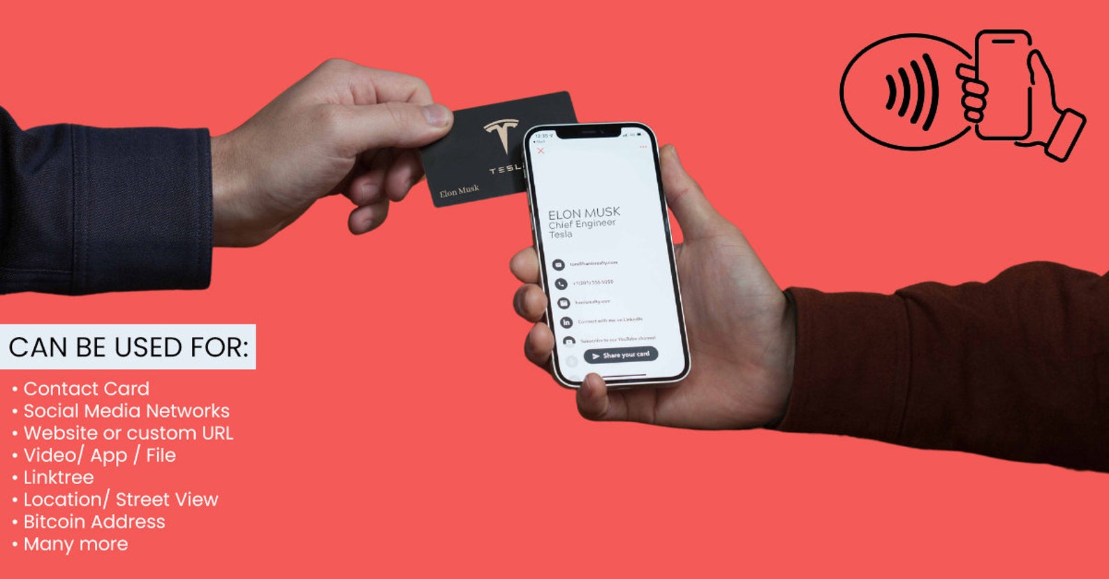 Black Full Metal NFC Business Card - Vcard, Tap Card (2 Sided Laser ...