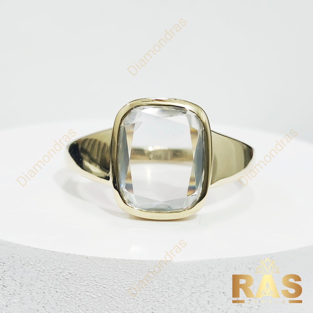 Bezel Set Moissanite Ring Portrait Moissanite Ring Portrait Cut Diamond ...