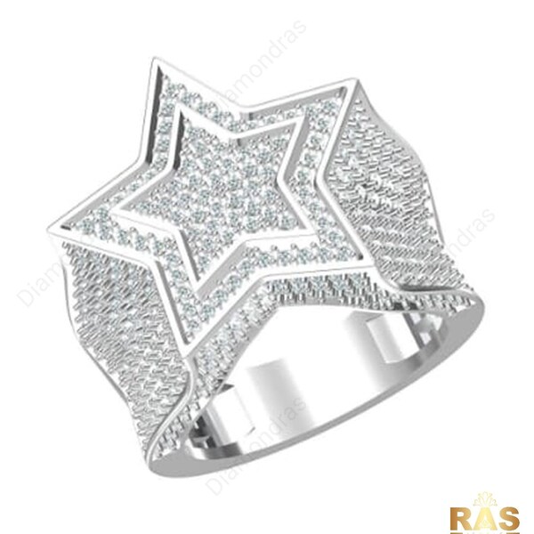 Diamond Vvs Star Ring - Etsy