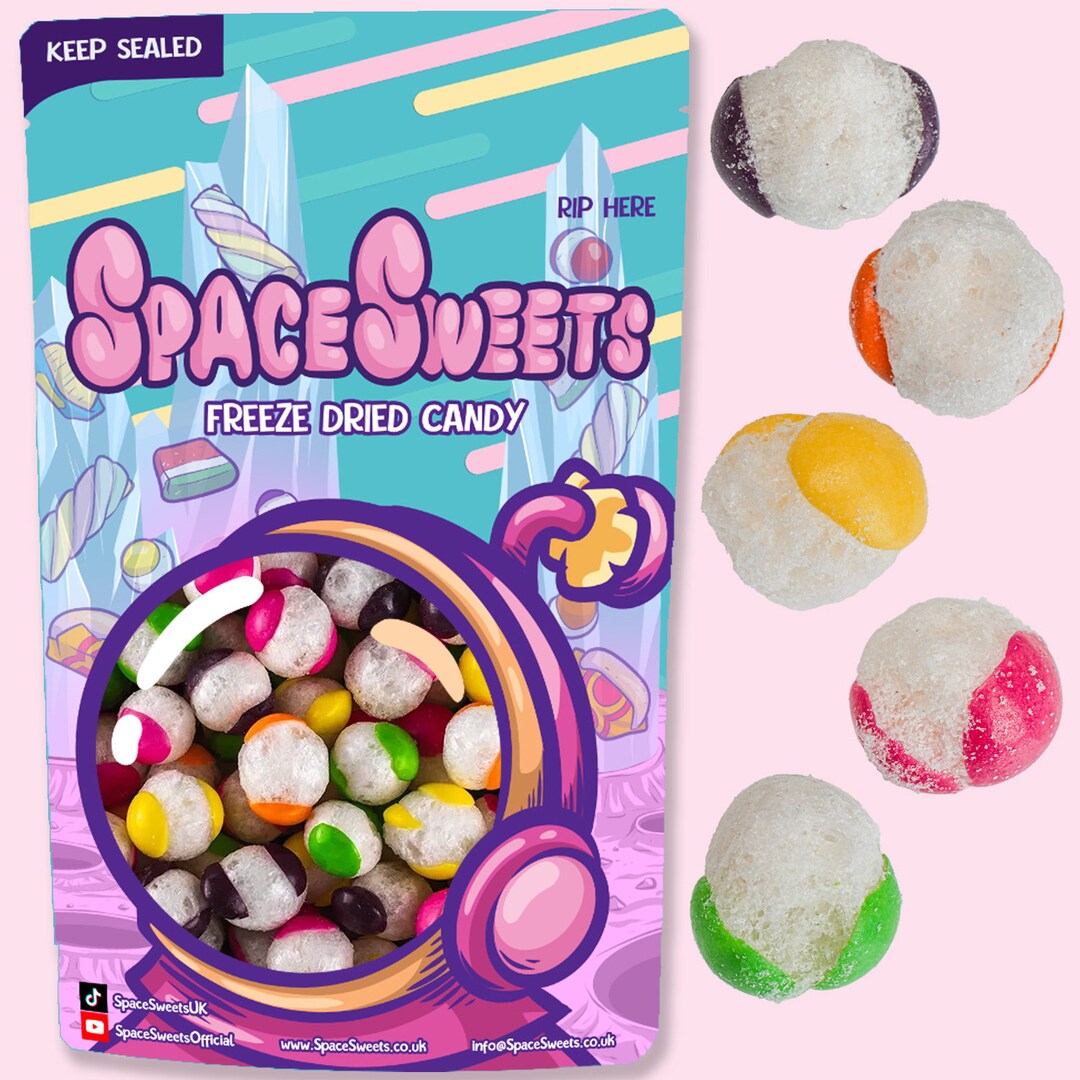 Freeze Dried SOUR Skittles Spacesweets Retro Sweets Gluten Free Dairy ...