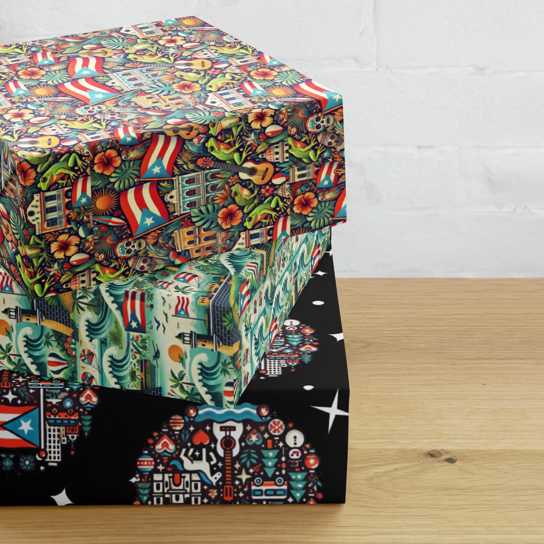 Puerto Rico Isla Del Encanto Christmas Gift Wrapping Paper - Etsy