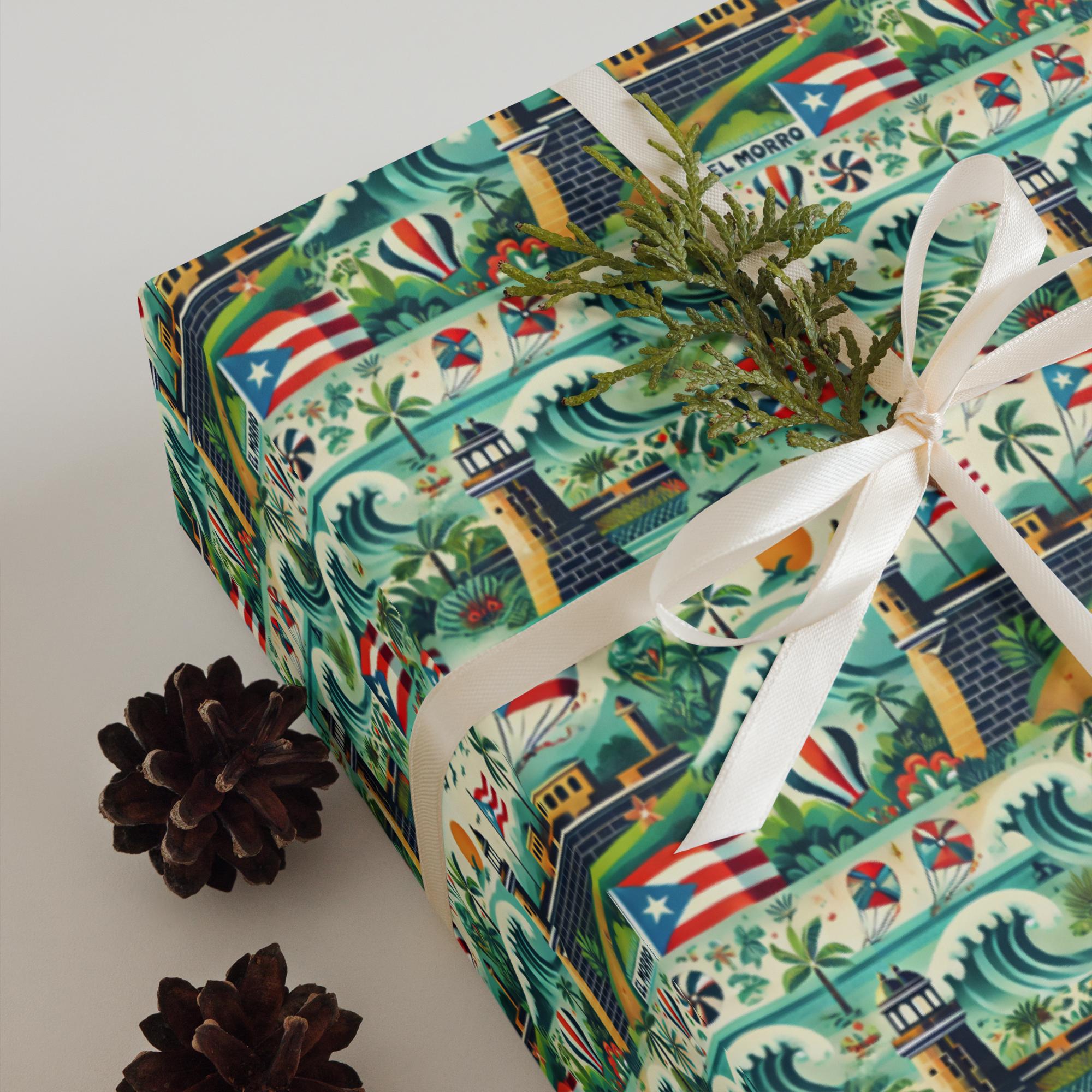 Puerto Rico Isla Del Encanto Christmas Gift Wrapping Paper - Etsy
