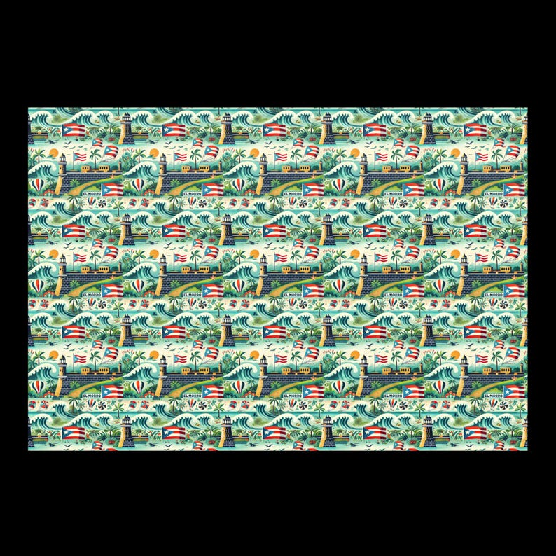 Puerto Rico Isla Del Encanto Christmas Gift Wrapping Paper - Etsy