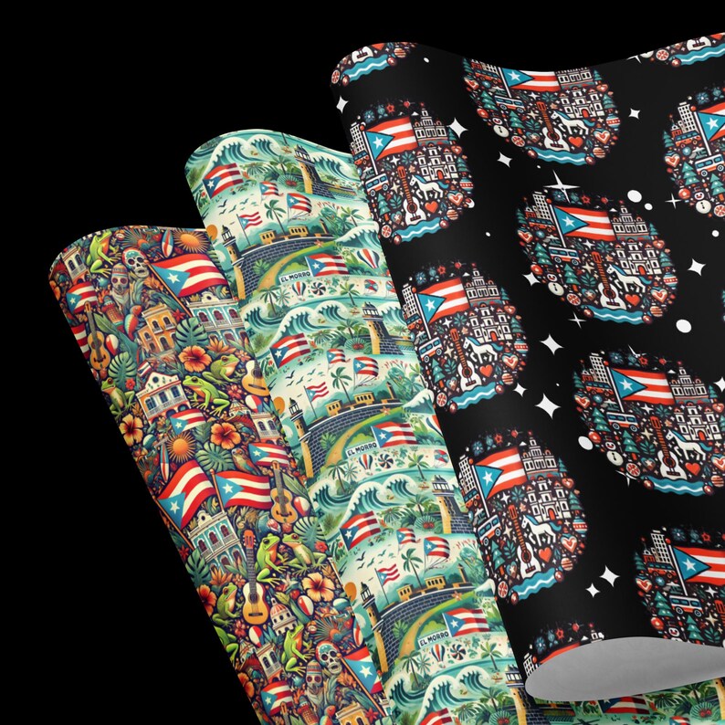 Puerto Rico Isla Del Encanto Christmas Gift Wrapping Paper - Etsy