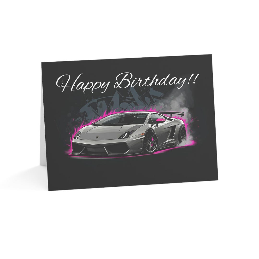 Greeting Cards, Lamborghini Birthday Card for Car Enthusiasts, Set of ...