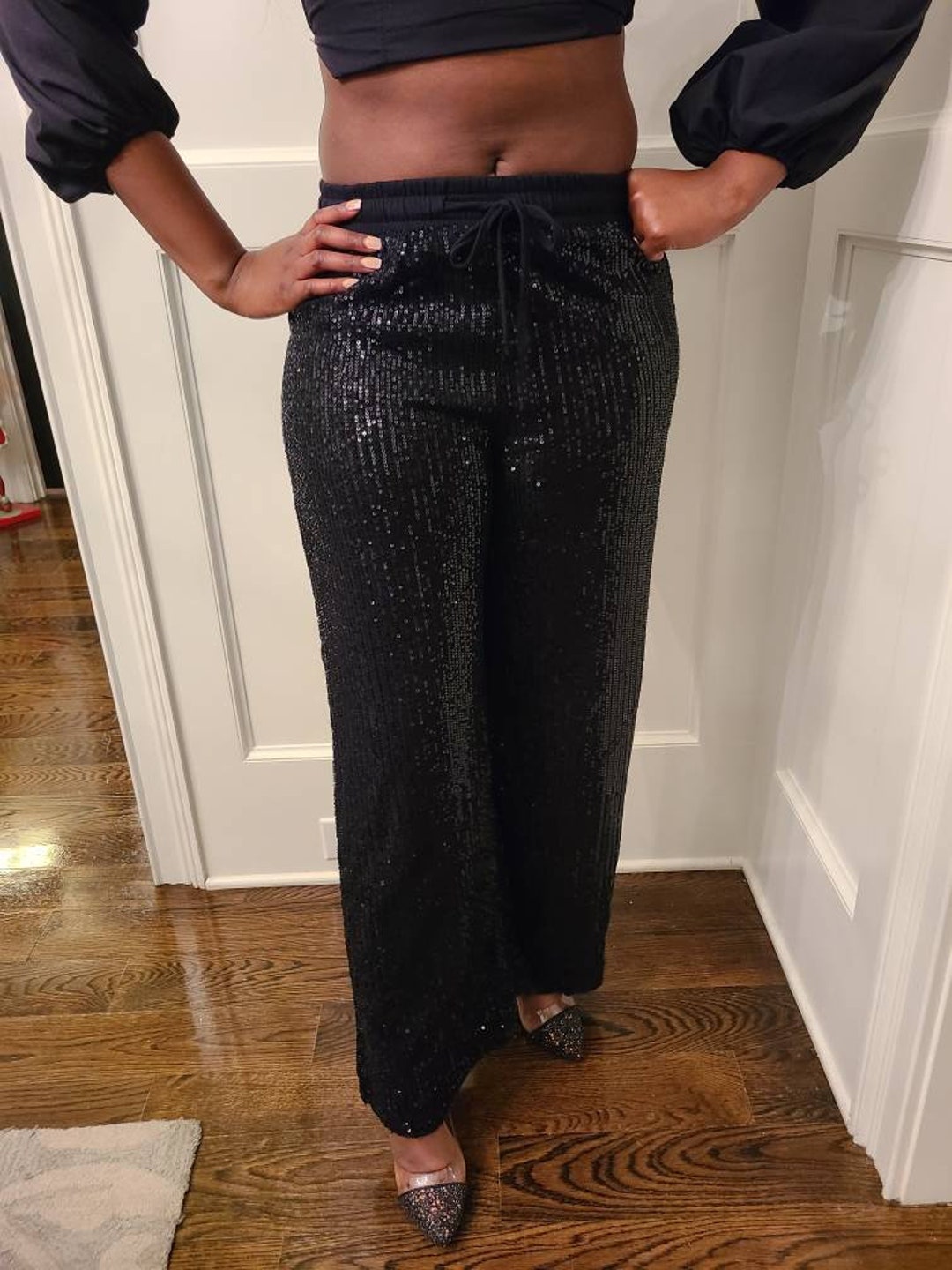 Curvy and Missy Sequin Pants - Black - Etsy