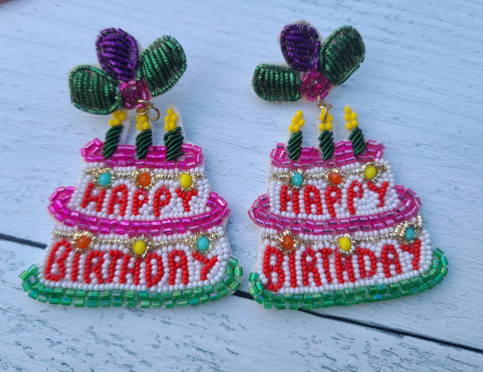 Luxury Beaded Earrings- Birthday - Etsy