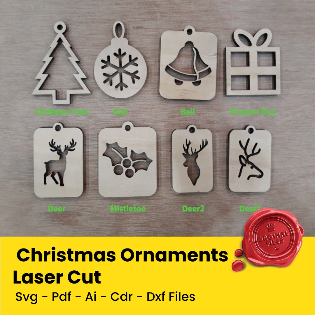 Christmas Ornaments 6 Bundle Laser or Cnc Cut Easy Cut. Bundle - Etsy