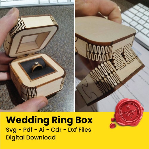 Ring Box Wedding Gift Box DXF Files for Laser CNC Router - Etsy