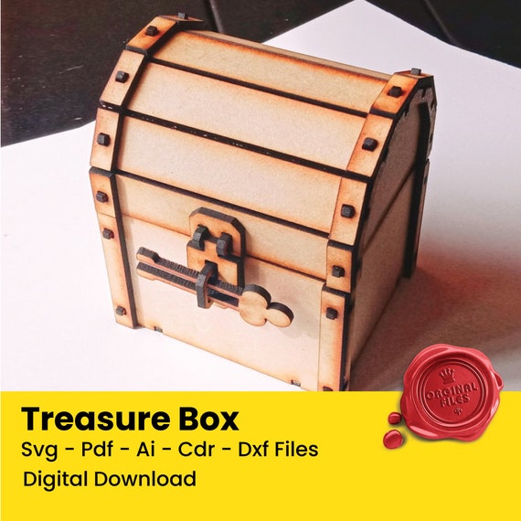 Laser Cut Laser Cut Pirate Treasure Chest. Shelf Box Plan Cut - Etsy