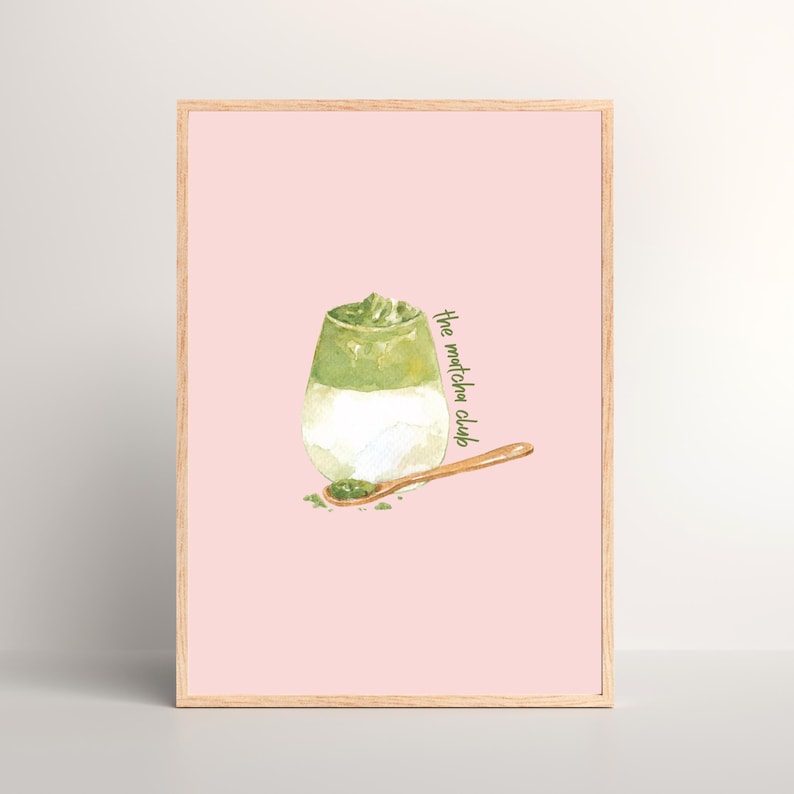 Iced Matcha Latte Wall Art Print – Matcha Club Aesthetic Digital ...