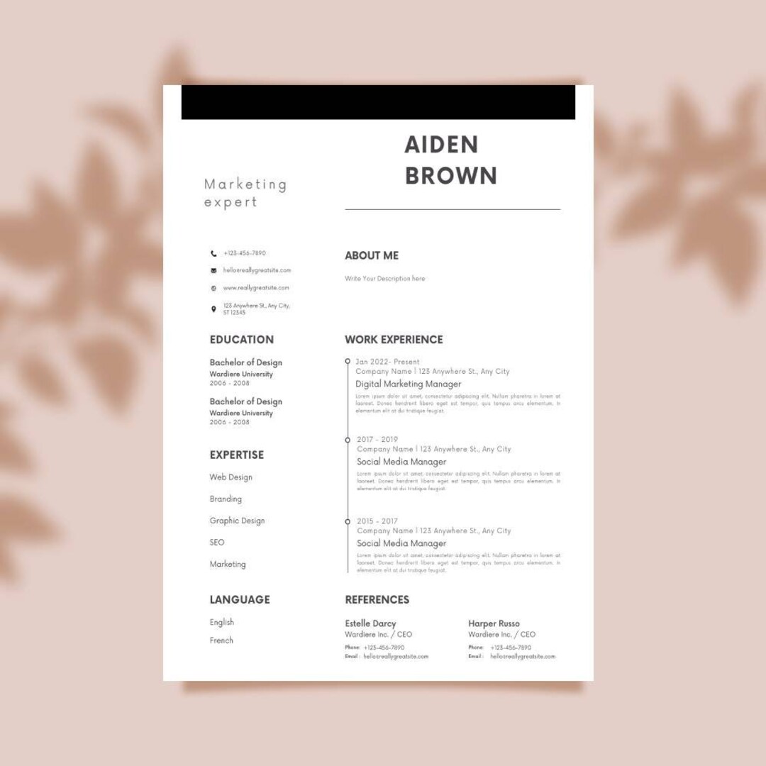 ATS Approved Resume Template Nurse Resume Template CV - Etsy