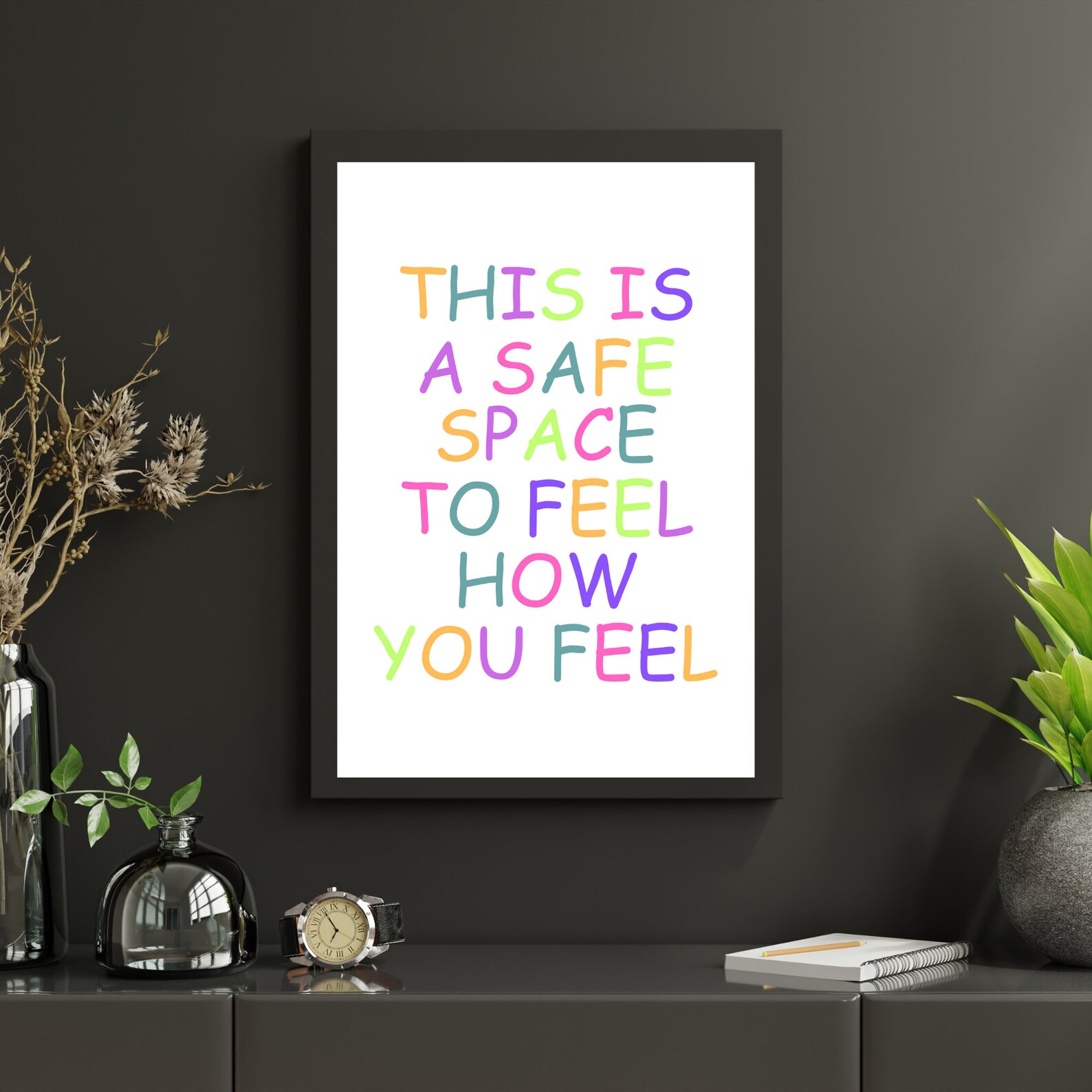 Safe Space Colorful Poster: Therapy Office Decor (digital Download) - Etsy